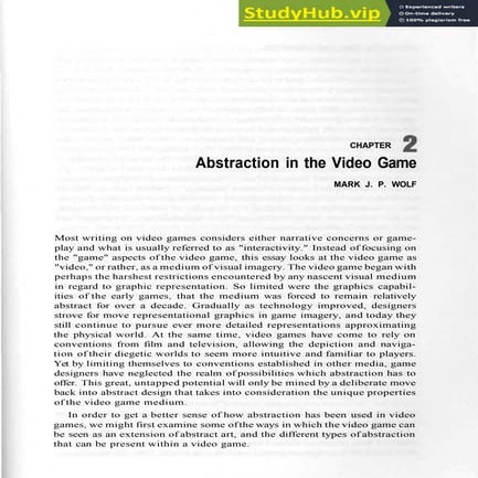 Abstraction In The Video Game Pdf