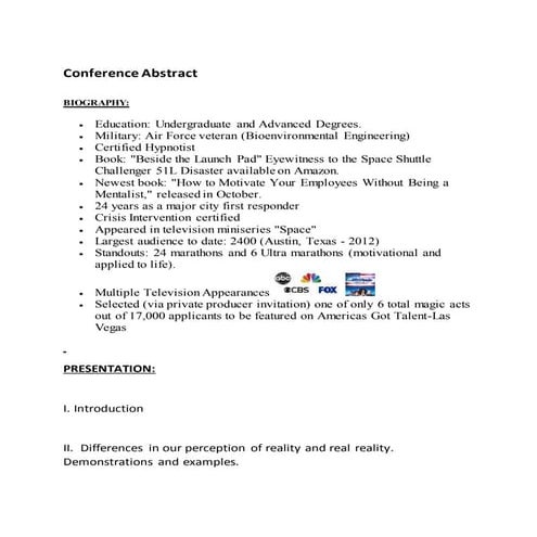 Abstract - Managerial Conference Presentation - Giani | PDF