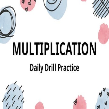 Abstract Multiplication Daily Drill Presentation in Pink Blue Abstract ...