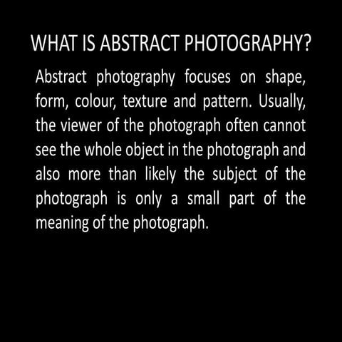 Abstract photography holiday task | PPTX