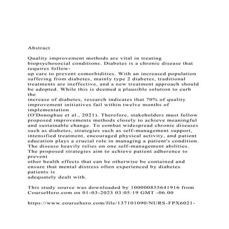 NURS FPX 4005 Assessment 3 Interdisciplinary Plan Proposal | PDF