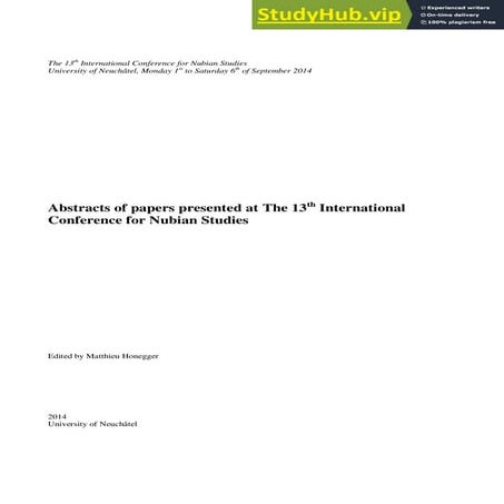 Abstracts Of Papers Presented At The 13Th International Conference For ...