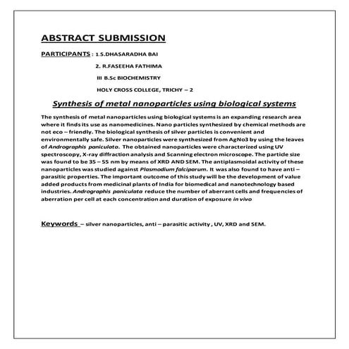 Abstract submission | PDF