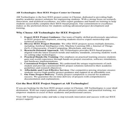 IEEE project center in chennai IEEE project center in chennai | DOCX