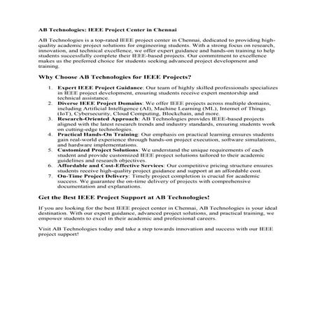 IEEE project center in chennai IEEE project center in chennai | PDF