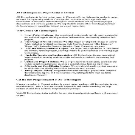 Best engineering project center in chennai | PDF