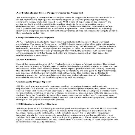 Best engineering project center in Tirunelveli | PDF