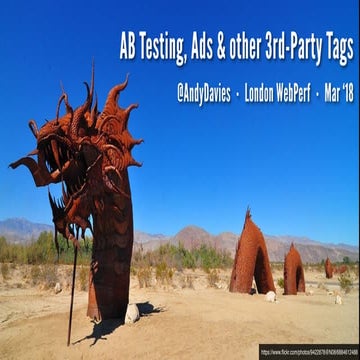 Ab Testing Ads And Other 3rd Party Tags London Webperf March 2018 Pdf Technology