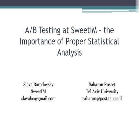 A/B Testing at SweetIM | PDF | Internet | Computing