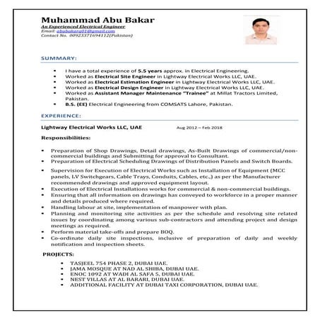 Abu bakar electrical engr | PDF