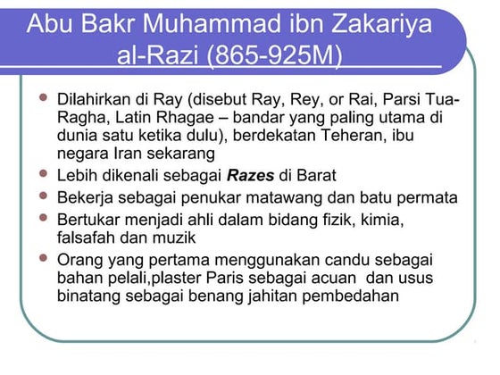 Kebitaraan Tokoh dalam Tamadun Islam: al-Razi | PPT
