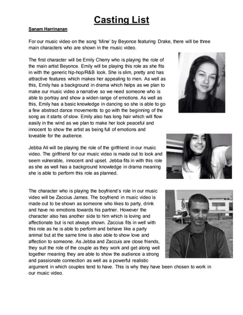 Characters and casting | DOCX