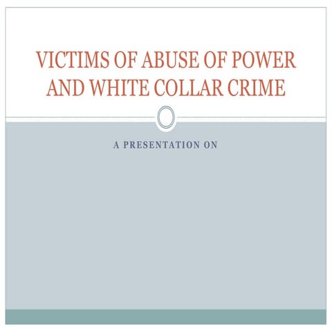 White Collar Crimes | PPTX