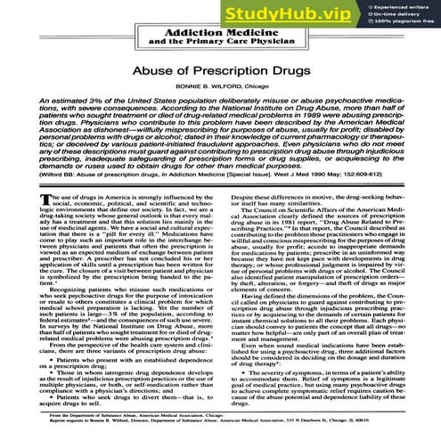 Abuse And Misuse Of Medication | PPTX