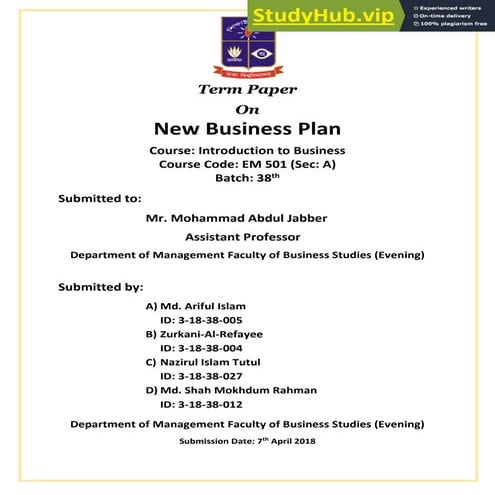 A Business Plan on Event Management.pdf