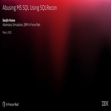 Abusing Ms Sql Using Sqlrecon Pdf Databases Computer Software And