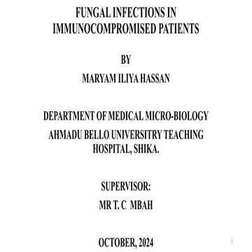 Fungal infection in immunocompromised patients | PPTX