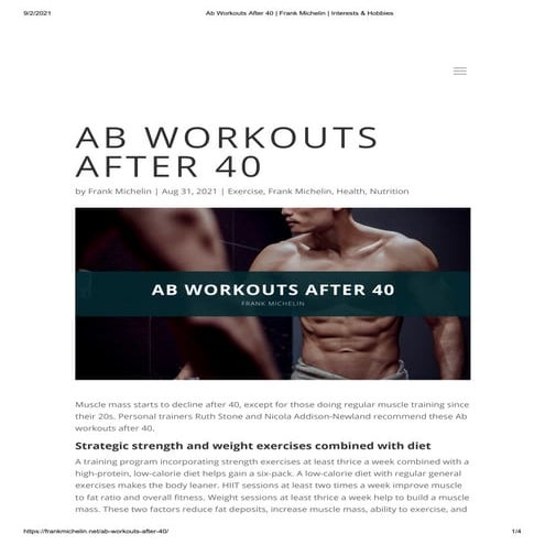 Ab Workouts After 40 | PDF