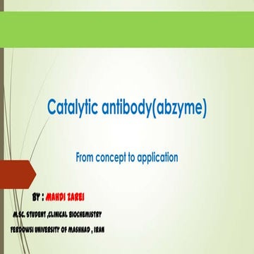 Abzyme(catalytic antibody) | PPTX