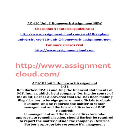 Ac 410-unit-2-homework-assignment-new | PPT