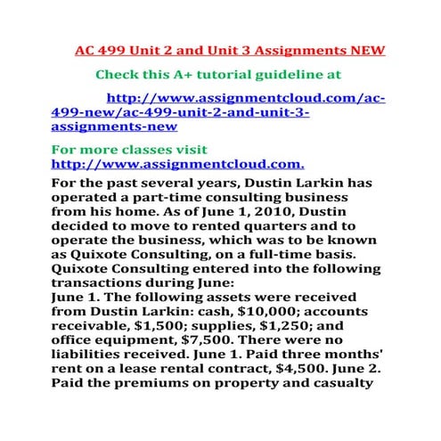 Ac 499-unit-2-and-unit-3-assignments-new | PPT