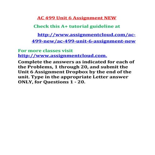Ac 499-unit-6-assignment-new | PPT | Educational Assessment | Education