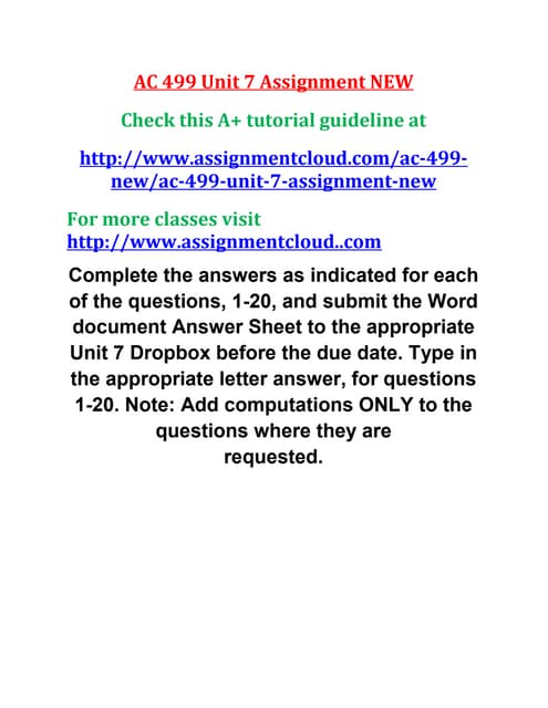 Ac 499-unit-6-assignment-new | PPT | Educational Assessment | Education