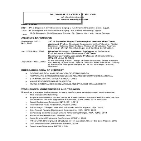 Dr Mohsen-Academic & Exper.2 | PDF