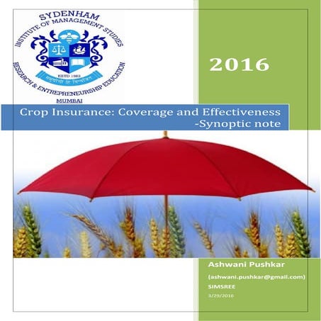 Crop insurance | PPTX