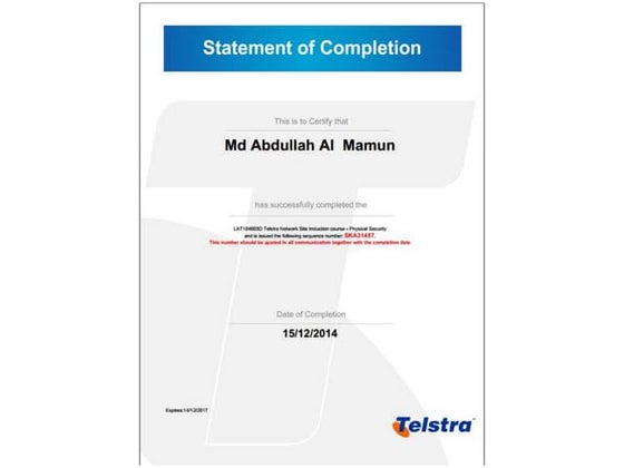 Statement of service -Telstra | PDF