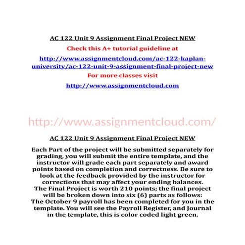 AC 122 Entire Course New | PPT