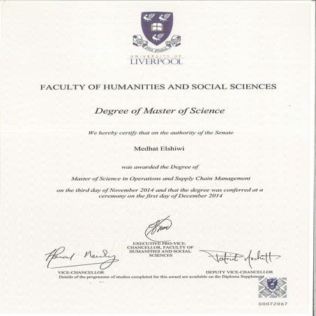 Master certificate | PDF