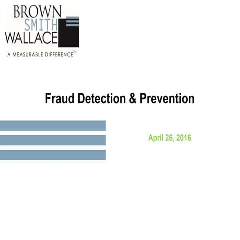 2016 - Fraud Detection & Prevention with Internal Controls (Updated for ...
