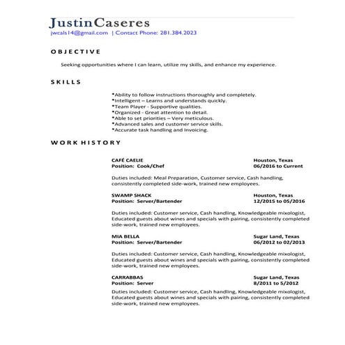 CCC Resume, References | DOCX
