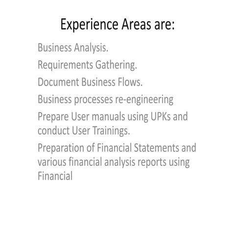 Experience Areas are | PPTX