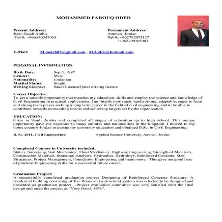 Mohammad Odeh CV Eng | PDF