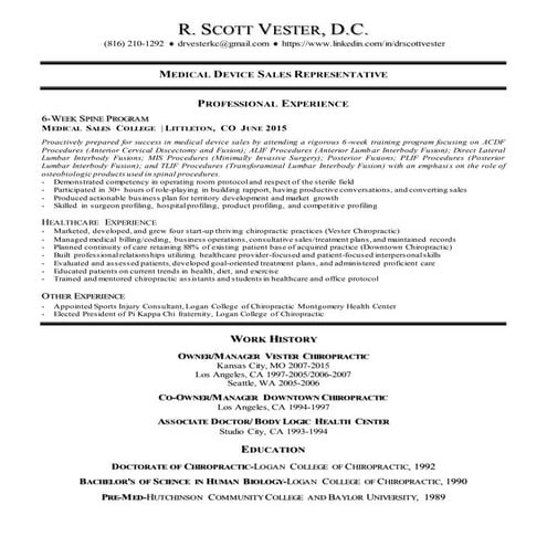 SCOTT VESTER - Resume | PDF