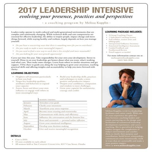2017 Leadership Intensive a coaching program by Melissa Kopplin | PDF ...