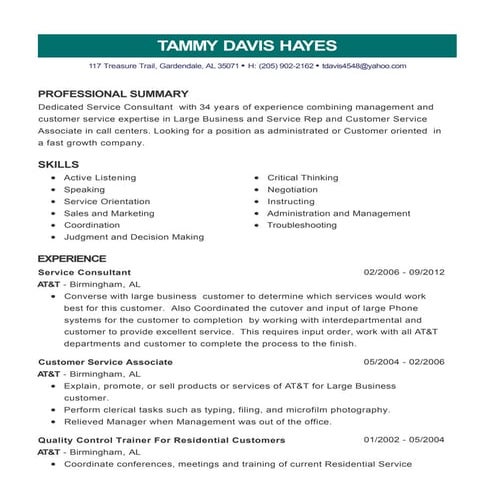 Resume 1 | PDF