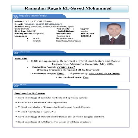 My C.V(ramadan ragab) (1) | PDF