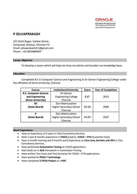 prabhakaran resume | PDF