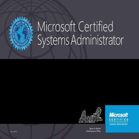 MCSA - Microsoft Certified Systems Administrator | PDF