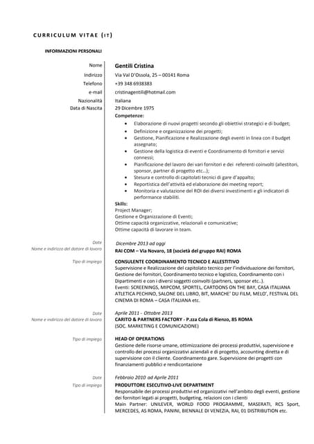CV-GRIMALDI MICHELE-RMA | PDF