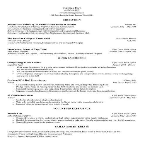 Christian Corti - Resume Final | PDF