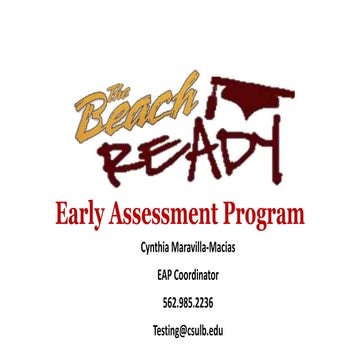 (Seniors) Early Assessment Program Assesible | PPTX