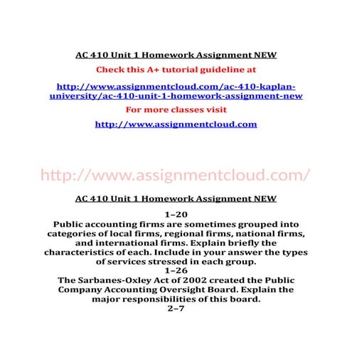 AC 410 Entire Course New | PDF