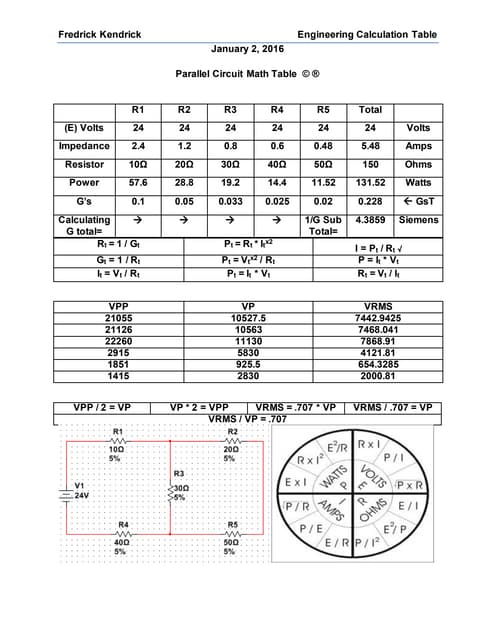 Parallel Circuit Math Table Blanks | PDF