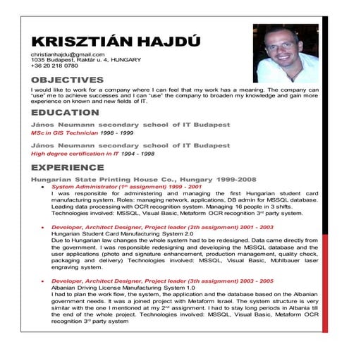 Chronological resume | DOCX