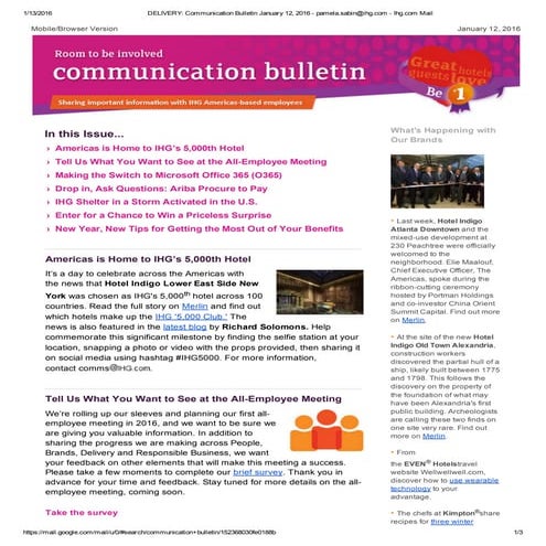 Communication Bulletin January 12, 2016 | PDF