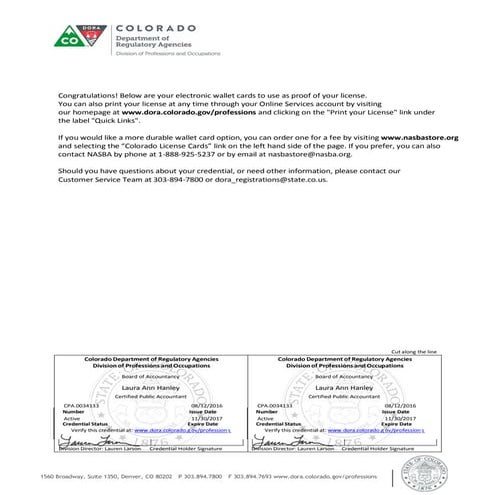 Colorado CPA License | PDF